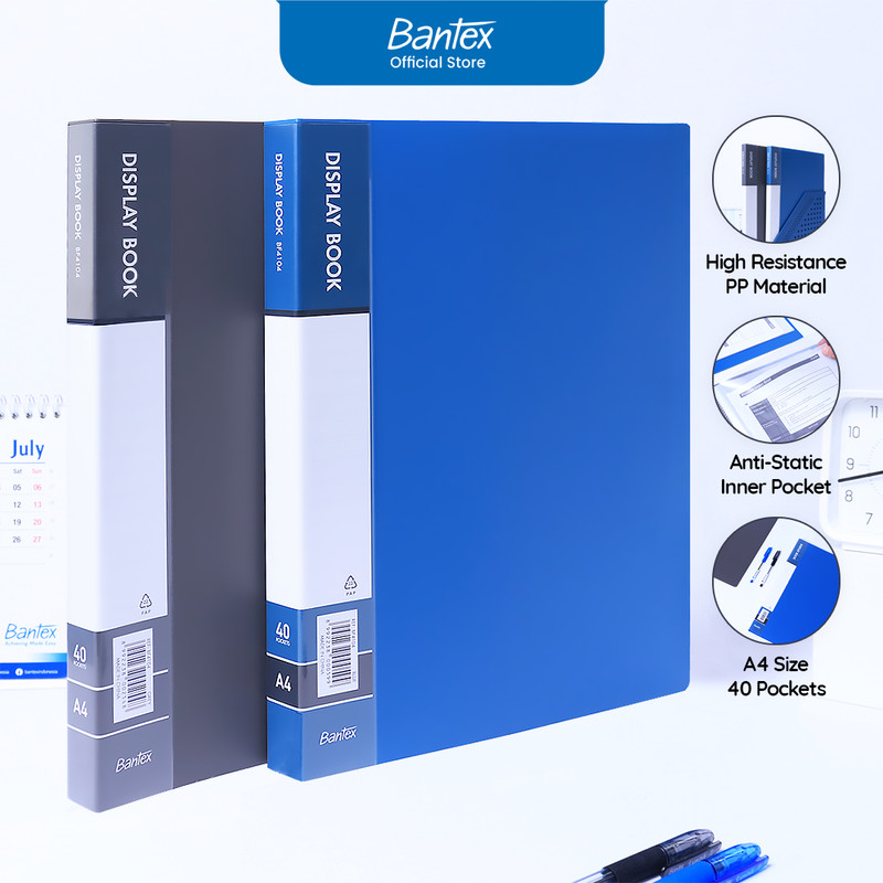 Jual Bantex Display Book / Clear Holder A4 40 Pocket Bahan PP Anti ...