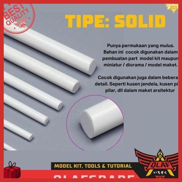 Jual (GUNDAM) PLA BEAM ROUND SOLID - PLASTIC PLA PLATE BULAT PADAT ...