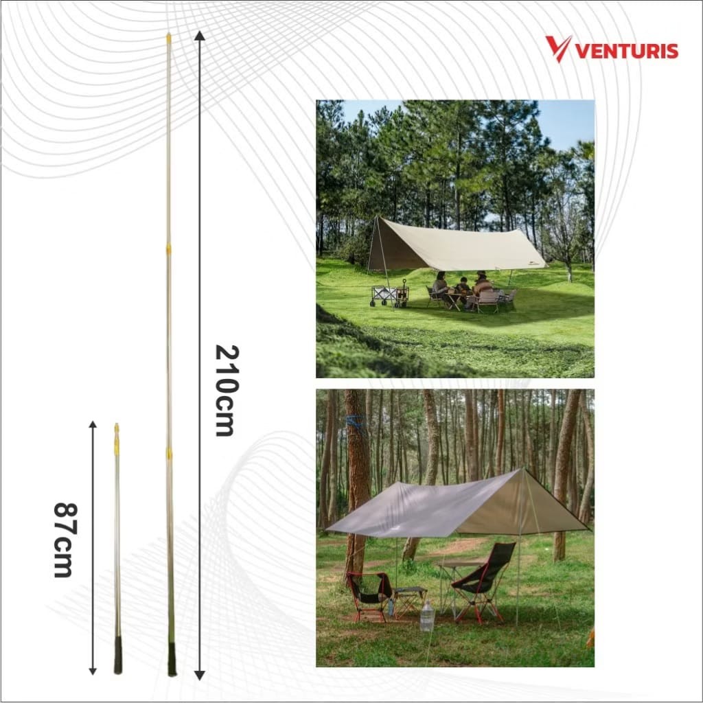 Jual Tiang Flysheet Venturis Teleskopik Stainless Steel 2-3 Meter Trap ...