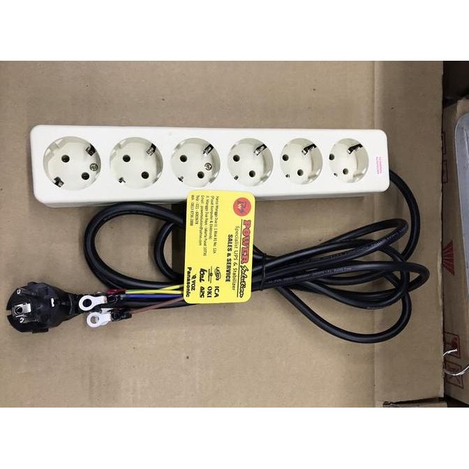 Jual Kabel Power Stabilizer Ups trafo step up step down 6 soket / 6 ...