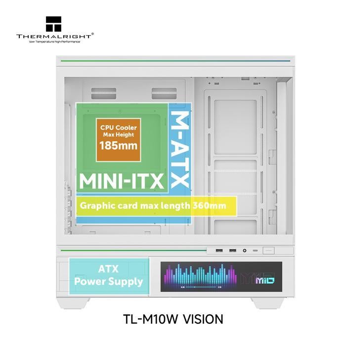 Jual THERMALRIGHT TL-M10 Vision w/ 9.16" LCD Display Micro ATX Tempered ...