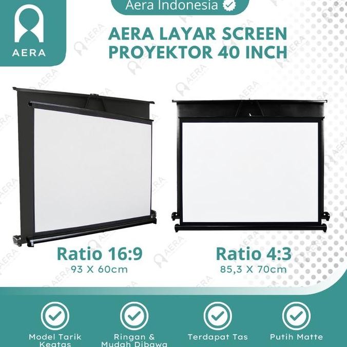Jual Standing Screen Projector 40 inch Ratio 16:9 Dan 4:3 - Layar ...