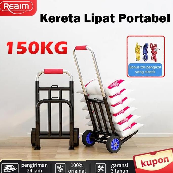 Jual TROLEY 100KG LIPAT BAHAN BESI TROLLEY TROLI TROLY LIPAT BESI GALON ...
