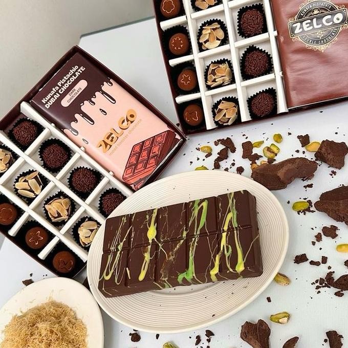 Jual New Zelco - JUMBO Dark Coklatkunafa Dubai Pistachio Camilan ...