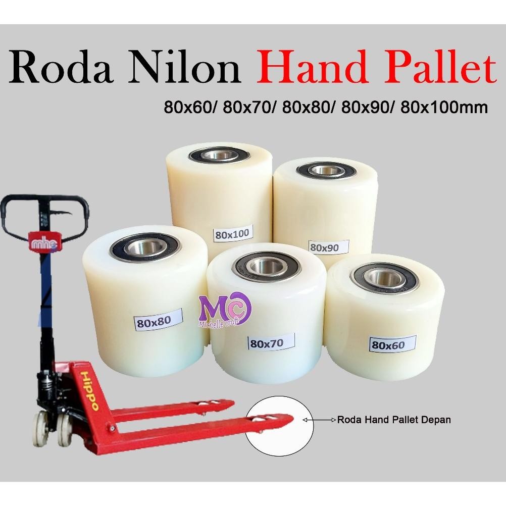 Jual NEW Roda Nilon 80x60/80x70/80x80/80x90/80x100mm Hand pallet Depan ...
