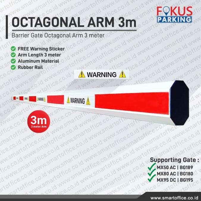 Jual PALANG PARKIR 3 METER PALANG BARRIER GATE ARM 3m BONUS WARNING ...