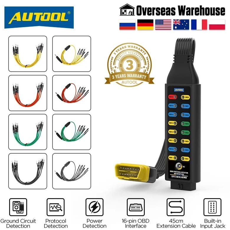 Jual Autool Obd2 Automotive Diagnostic Protocol Detector Break Out Box ...