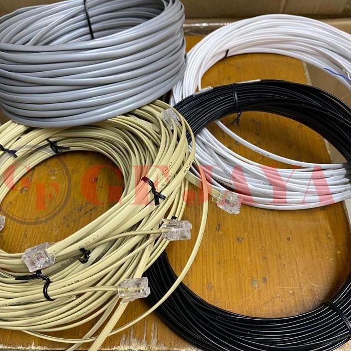 Jual Kabel Line Telepon + Pin Rj11 / Kabel Telepon Rumah - 50 Meter ...