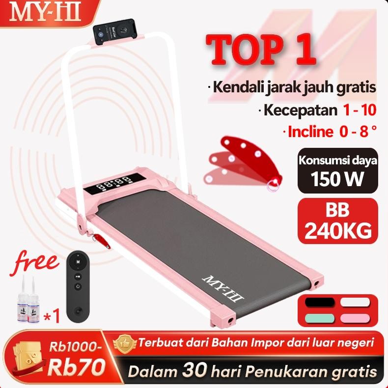 Jual READY MY-HI Treadmill Listrik Pink Walking Pad Running Treadmill ...
