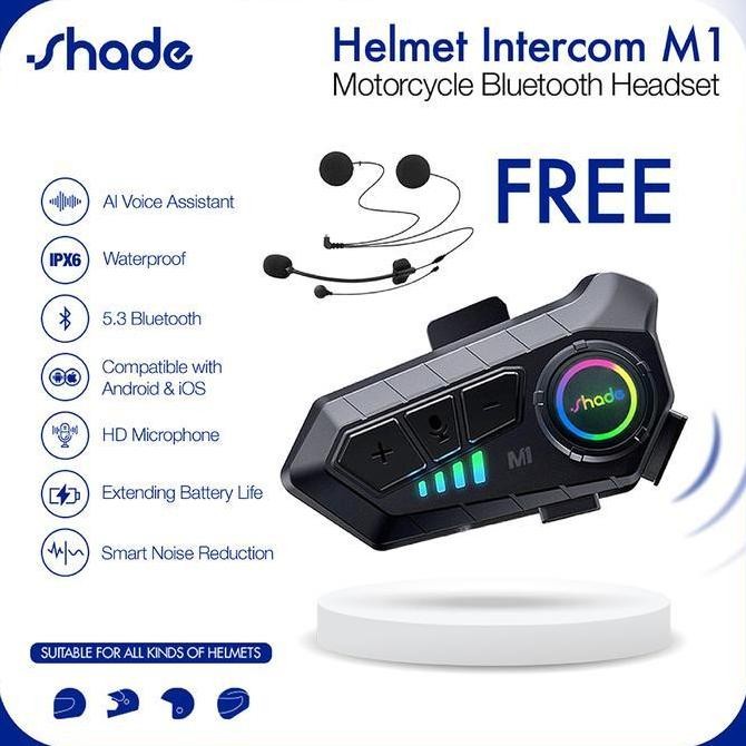 Jual Shade Headset Helm Bluetooth / Headphone Helm Bluetooth / Intercom ...