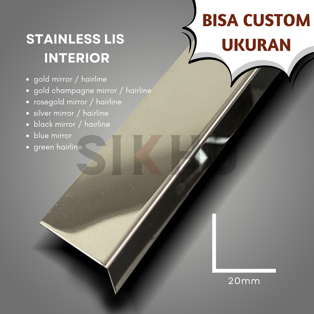 Jual LIST SIKU L SILVER 20 X 20MM | TEBAL 0,8MM PANJANG 2440MM ...