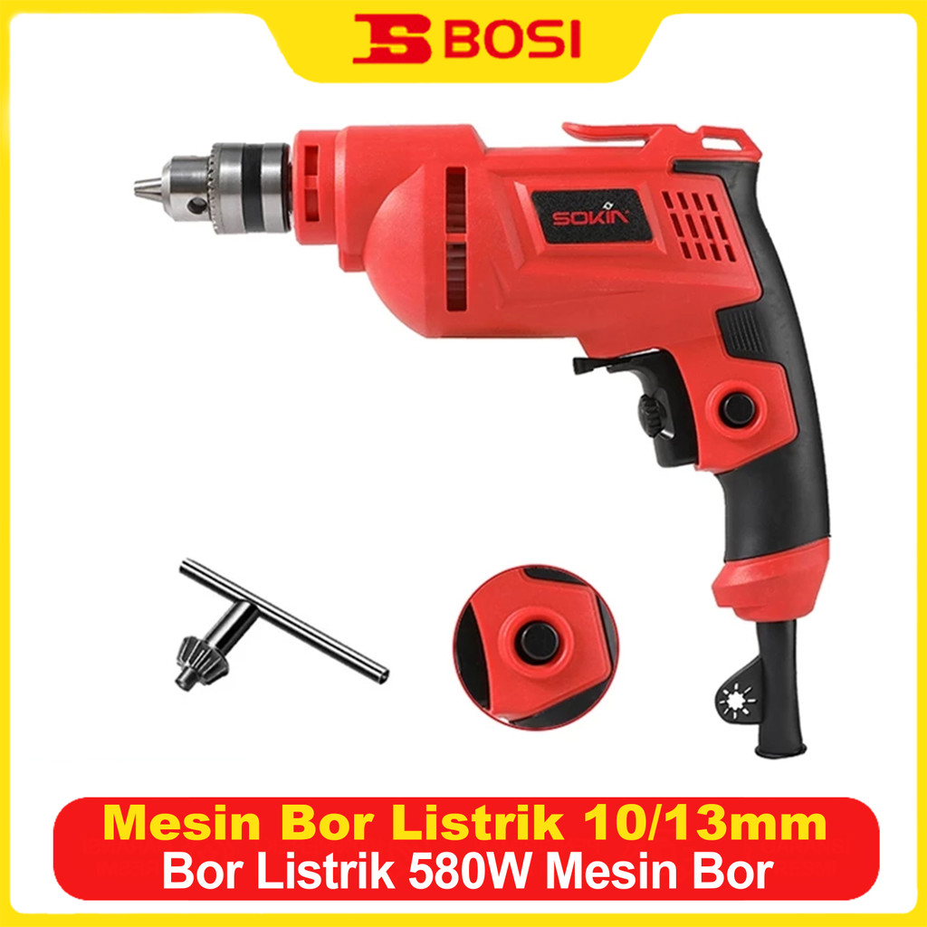 Jual BOSI Mesin Bor Listrik 10/13mm Bor Listrik 580W Mesin Bor Bolak ...