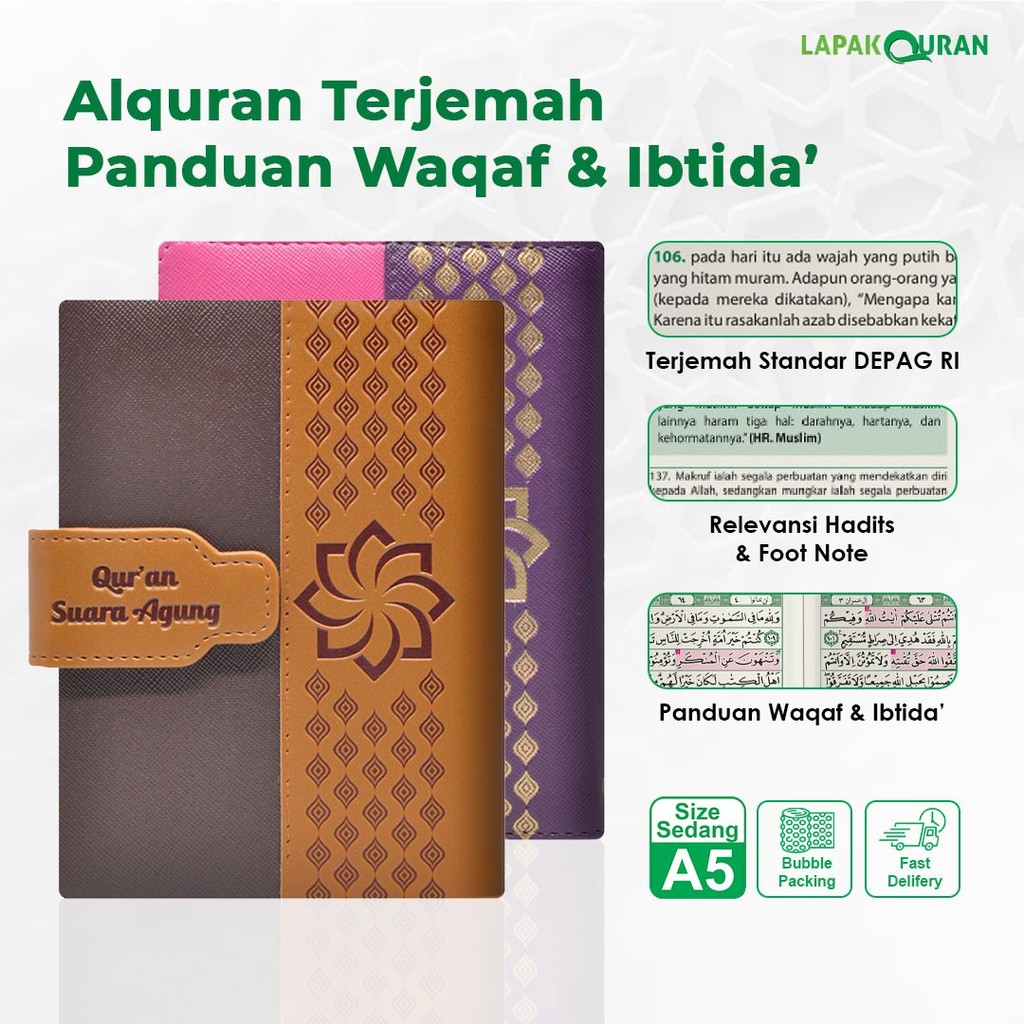Jual Al Quran Waqaf Ibtida Ukuran Sedang A5 dilengkapi dengan Terjemah ...