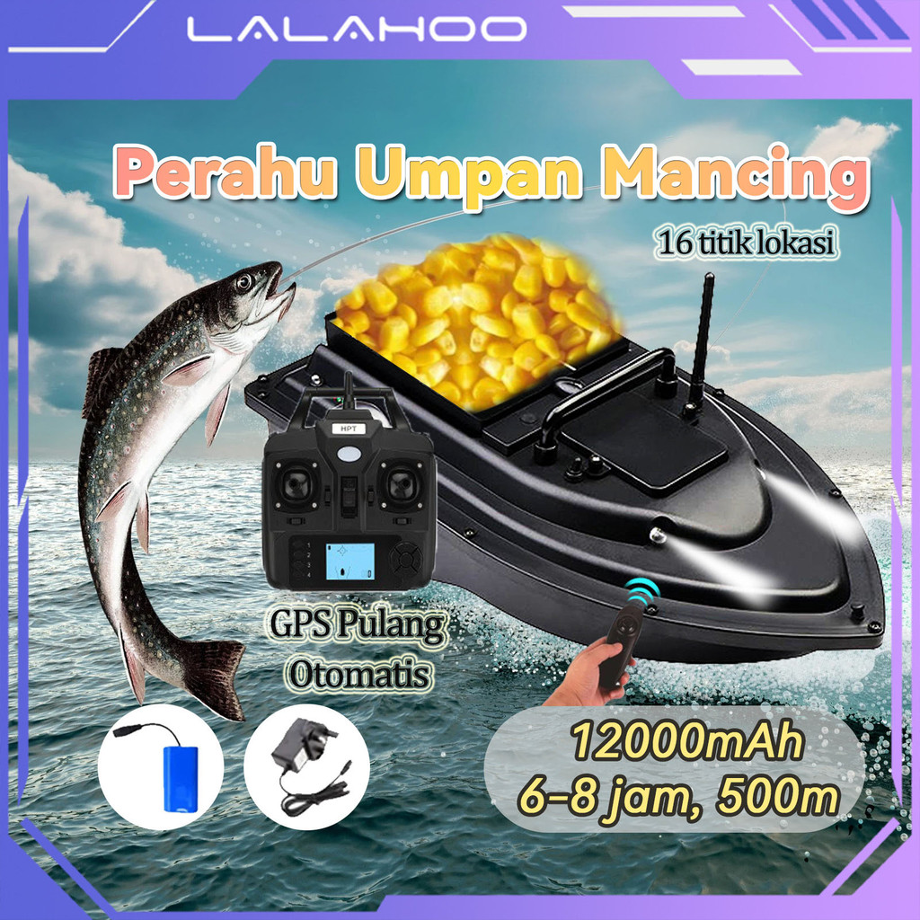 Jual Perahu Umpan Mancing Alat Pancing Remote Control 6-8H 500M GPS ...