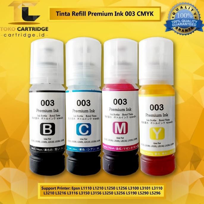 Jual Tinta Premium Ink 003 1 SET Cyan Magenta Yellow Black Printer ...