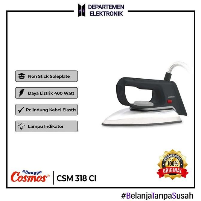 Jual Cosmos CI 318 Setrika Listrik Electronic Iron Non Stick Soleplate ...