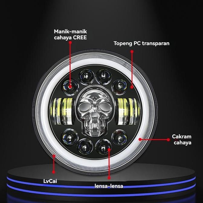 Jual Lampu depan LED 60W 7 inci lampu modifikasi kendaraan off-road ...