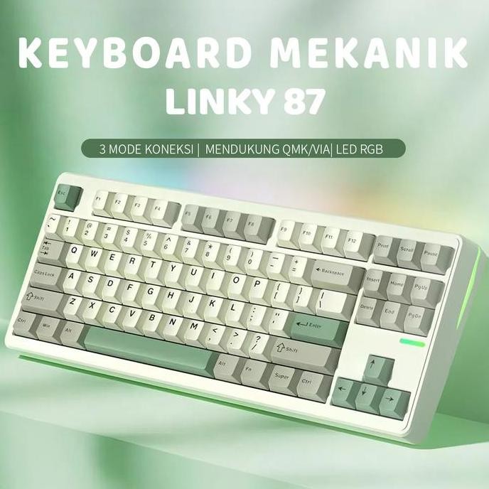 Jual ELECFOX LINKY 87 TKL KEYBOARD MEKANIS KUSTOM 87 TOMBOL KABEL ...