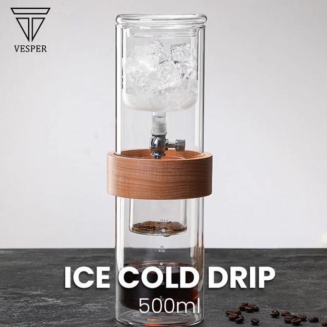Jual ice coffee maker cold drip kayu 500ml / wooden glass cold brew ...