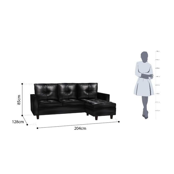 Jual Informa - Informa Berwick Sofa Sectional Kulit - Hitam | Shopee ...