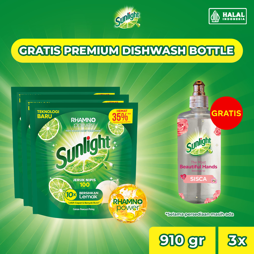 Jual Beli 3 Sunlight Jeruk Nipis 910gr Gratis Dishwashing Bottle Pink ...