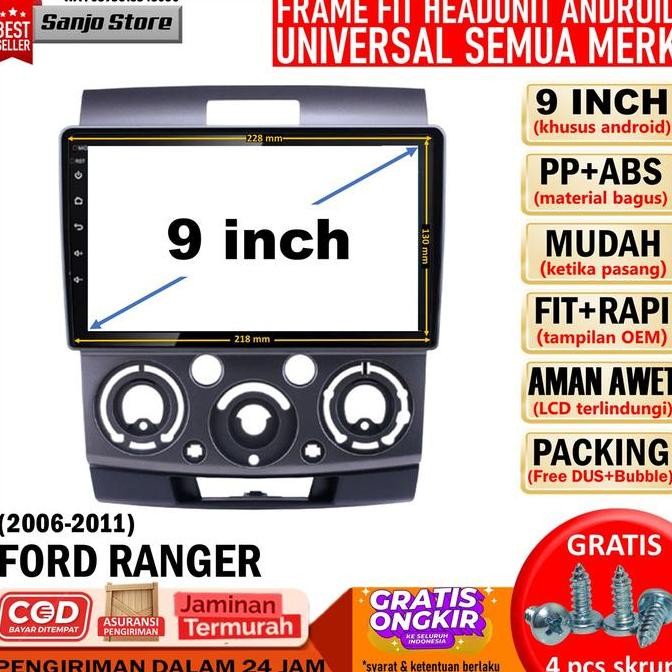 Jual Frame 2006-2010 Ford Everest Ranger Head Unit Android 9 Inch ...