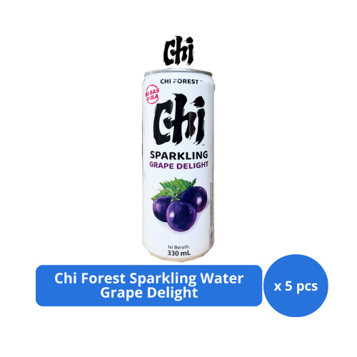 Jual Chi Forest Sparkling Water Grape Delight 330ml x 5 pcs | Shopee Indonesia