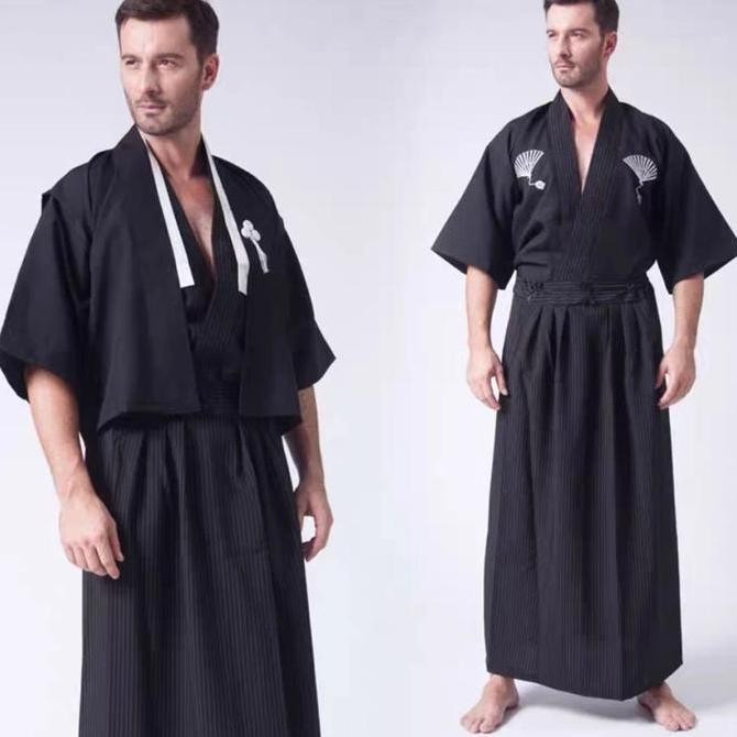 Jual Japan Traditional Kimono Montsuki Man adult Costume halloween ...