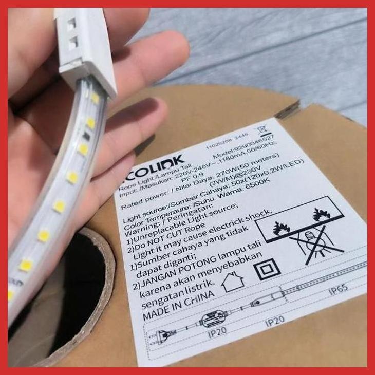 Jual READY ECOLINK LAMPU LED ROPE SELANG LED STRIP 2835 220V 7W/M 50M ...
