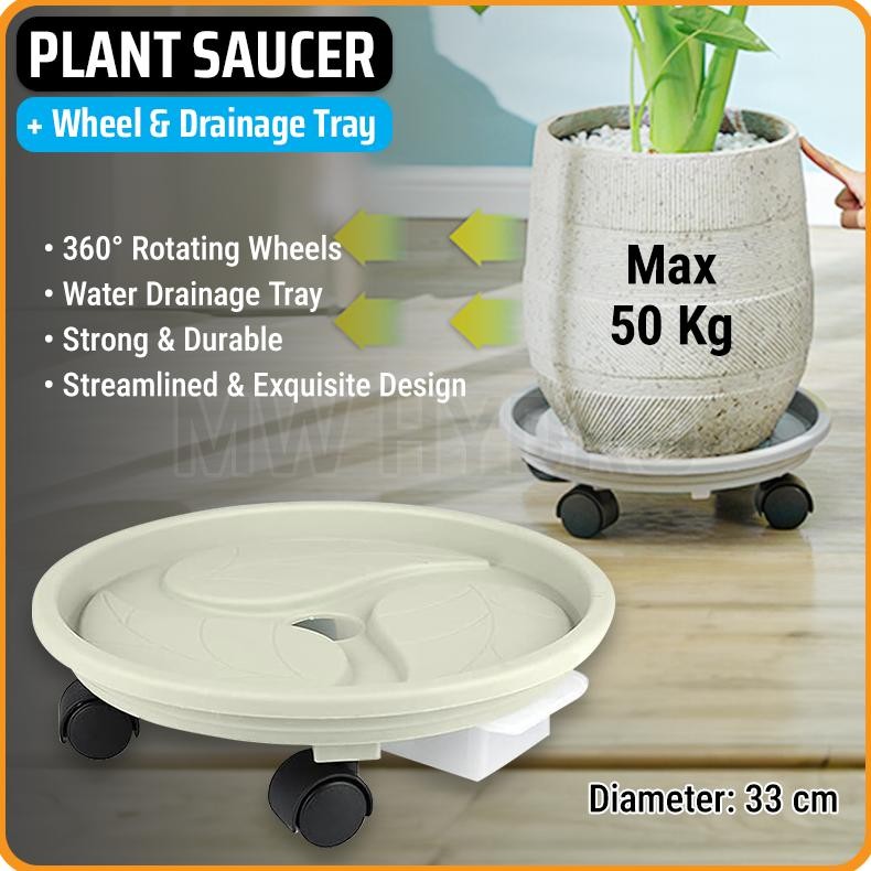Jual Plant Pot Saucer with Wheel and Drainage Tray - Alas Tatakan ...