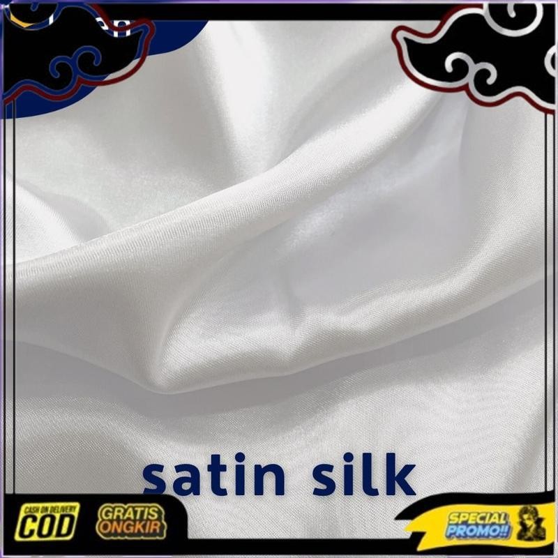 Jual Cod Kain Satin Silk Putih / Kain Sublim / Kain Sublime / Kain ...