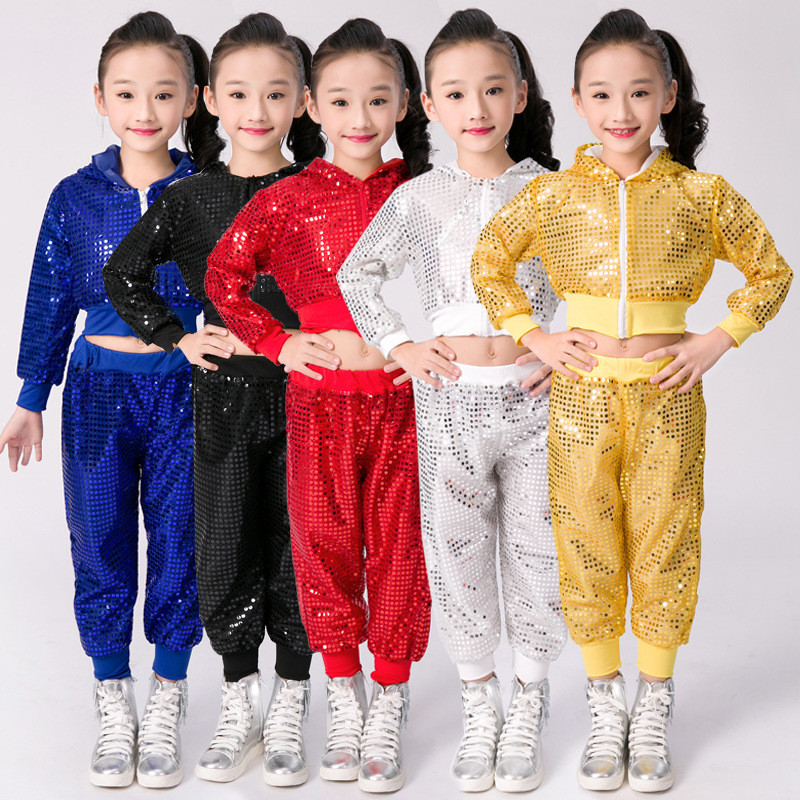Jual Children's Modern Dance Performance Costume Sequin Boys and Girls ...
