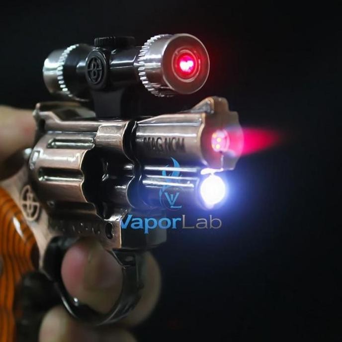 Jual mancis korek api gas bara pistol mini gun laser pointer lighter ...
