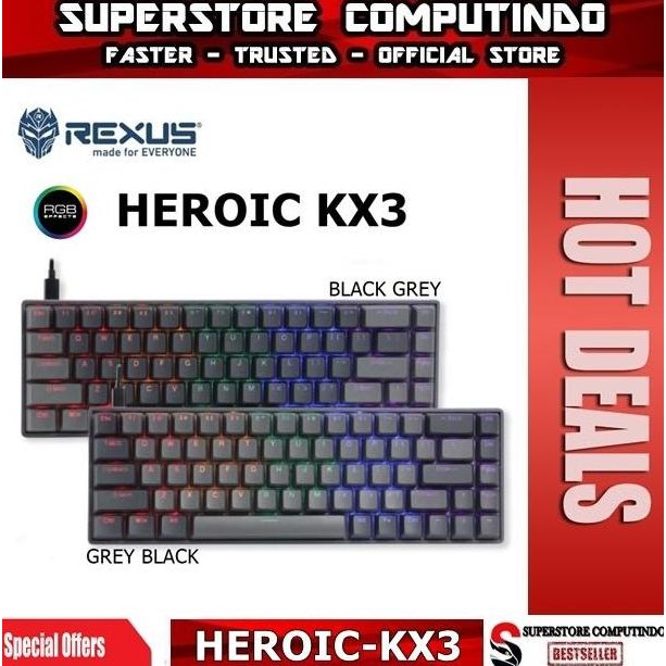 Jual Rexus Keyboard Heroic Kx3 Rgb Mechanical Gaming Keyboard | Shopee ...
