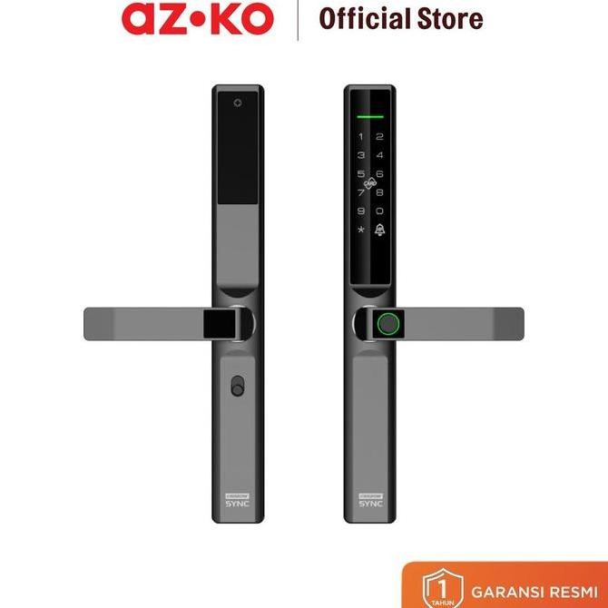 Jual Azko Krisbow Sync Smart Door Handle Lock R1 Slim - Hitam Gagang ...