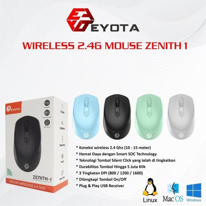 Jual Eyota Mouse Wireless 2.4 Ghz Zenith-1 800 1200 1600 DPI Silent ...