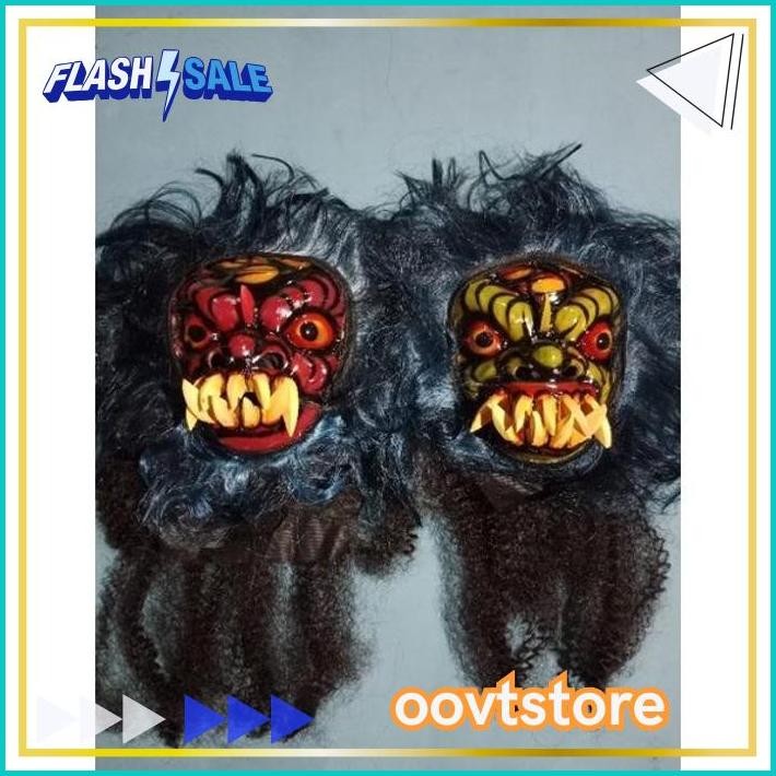 Jual PROMO GEDRUKAN TOPENG MOSTER GEDRUK /TOPENG SPON MAINAN GIGI KAYU ...
