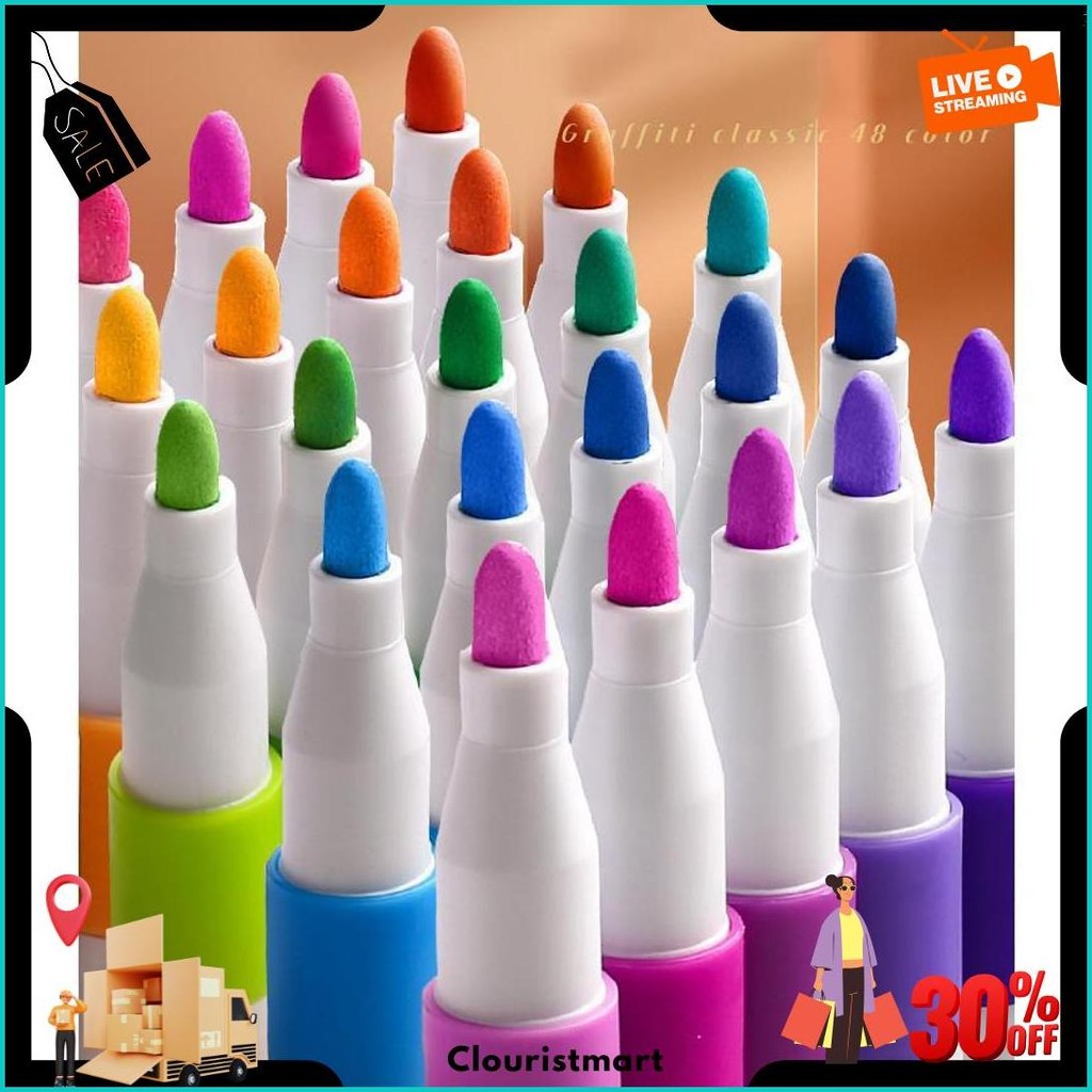 Jual (Ready)Pen Akrilik Marker Warna Cepat Kering Tahan Air / Spidol ...