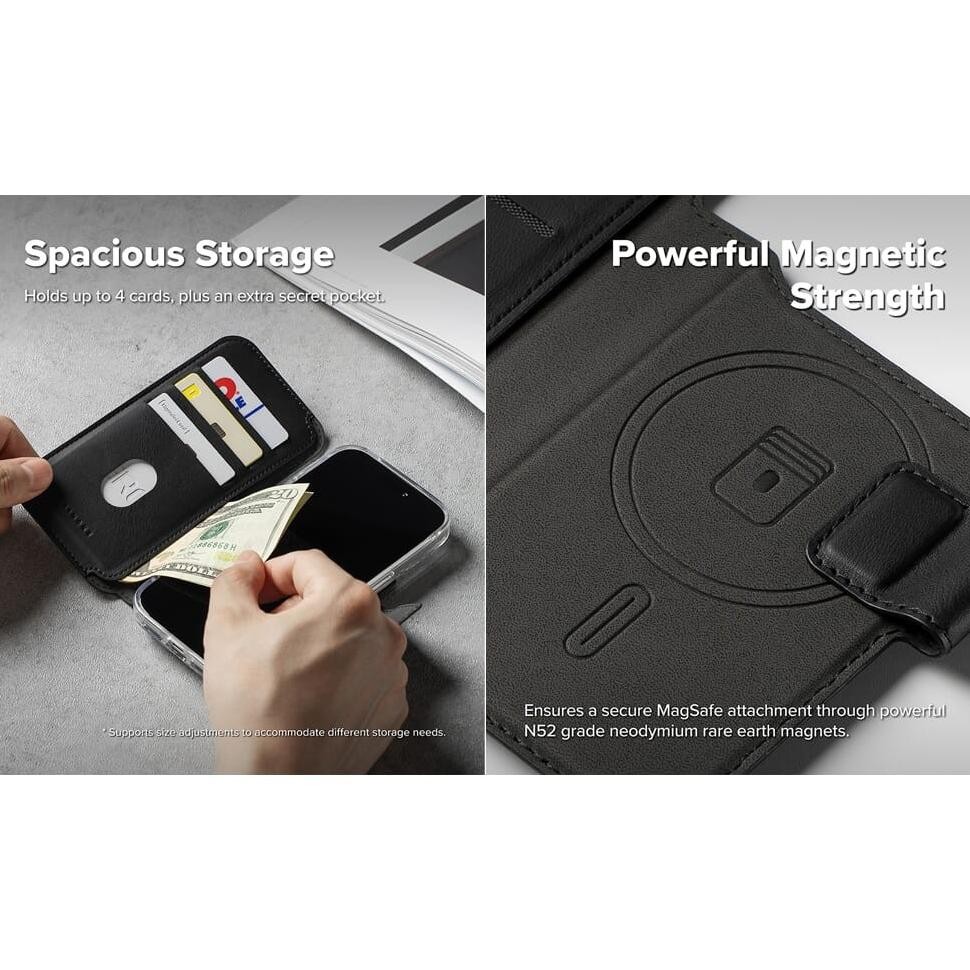 Jual Ringke for iPhone 17 Pro Folio Grip Wallet Magnetic Black Hitam ...