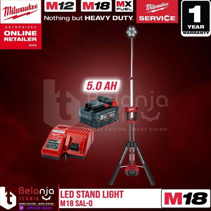 Jual IKKAKU- Milwaukee Led Stand Light M18 SAL-0 Lampu Senter Kerja Set ...