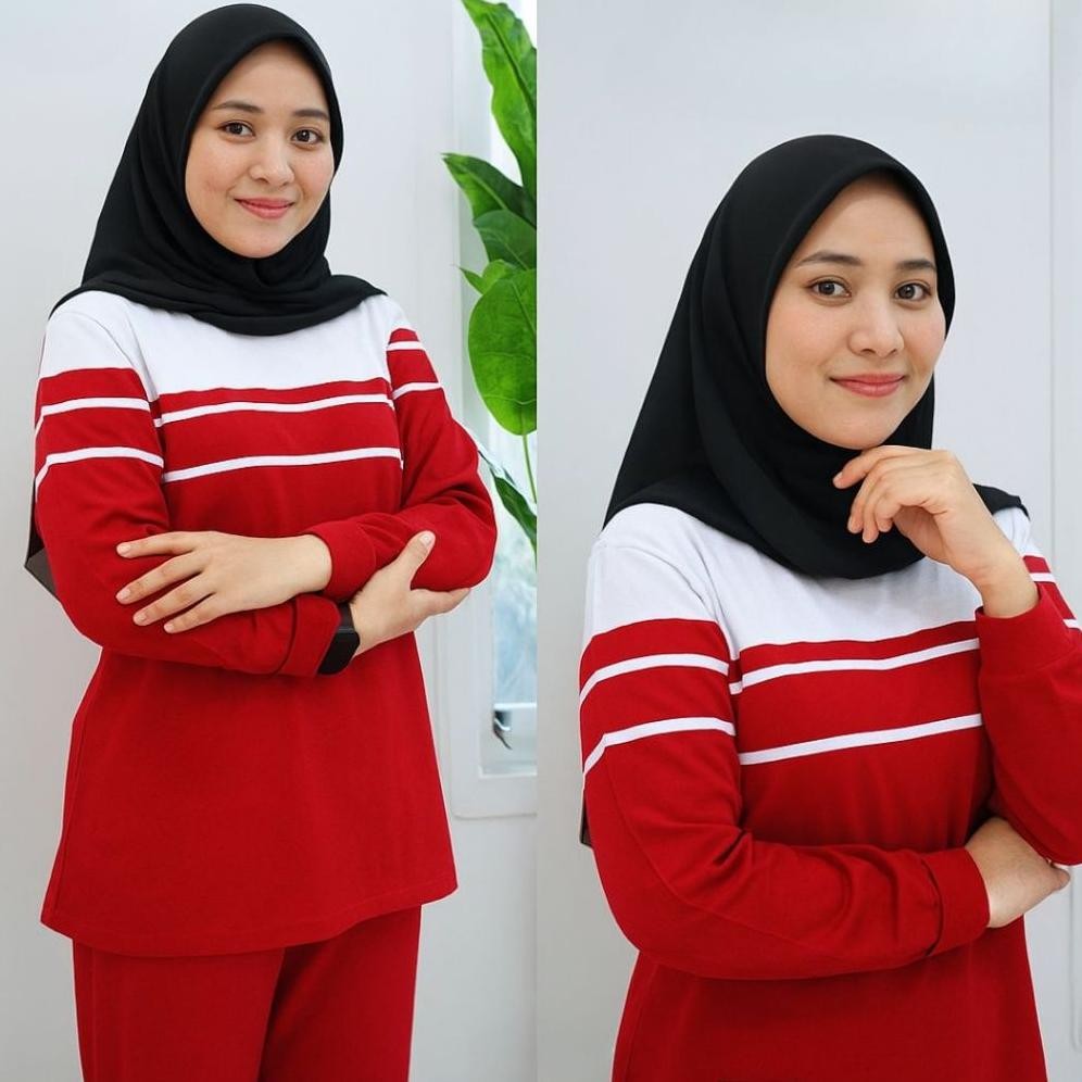 Jual Jy-56 Io-98 Njw- Set Wanita Dirga Olahraga 17 Agustus Setelan Kemerdekaan Wanita Merah ...