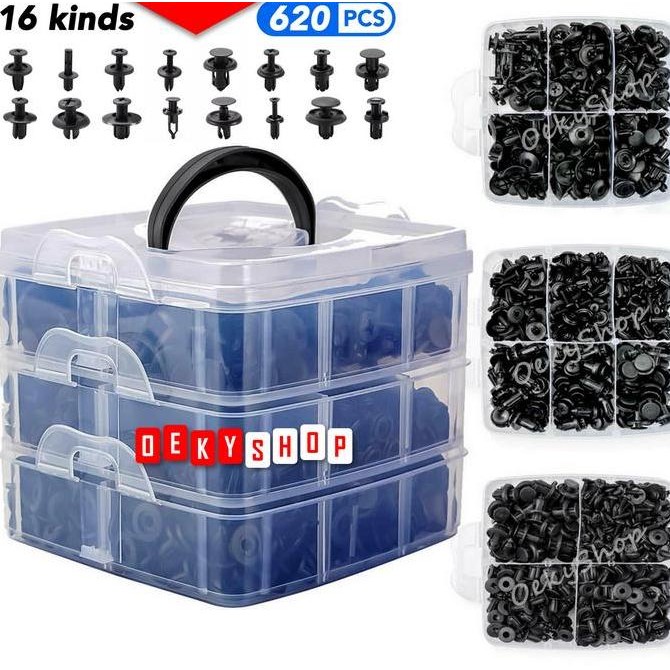 Jual Klip Kancing Paku Rivet Fastener Bemper Dashboard Mobil 16 Ukuran ...