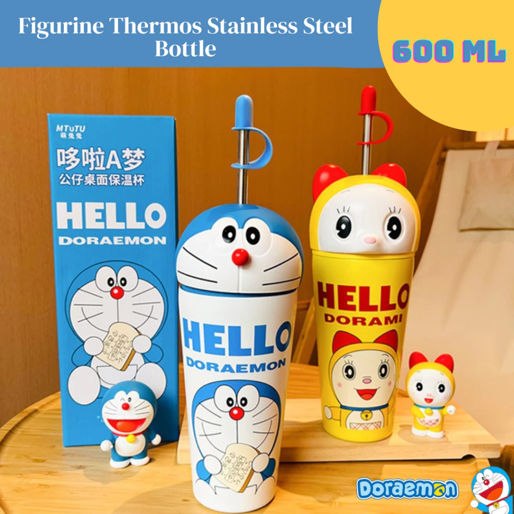 Jual Doraemon Figurine Thermos Stainless Steel Bottle 600ML - Tumbler ...