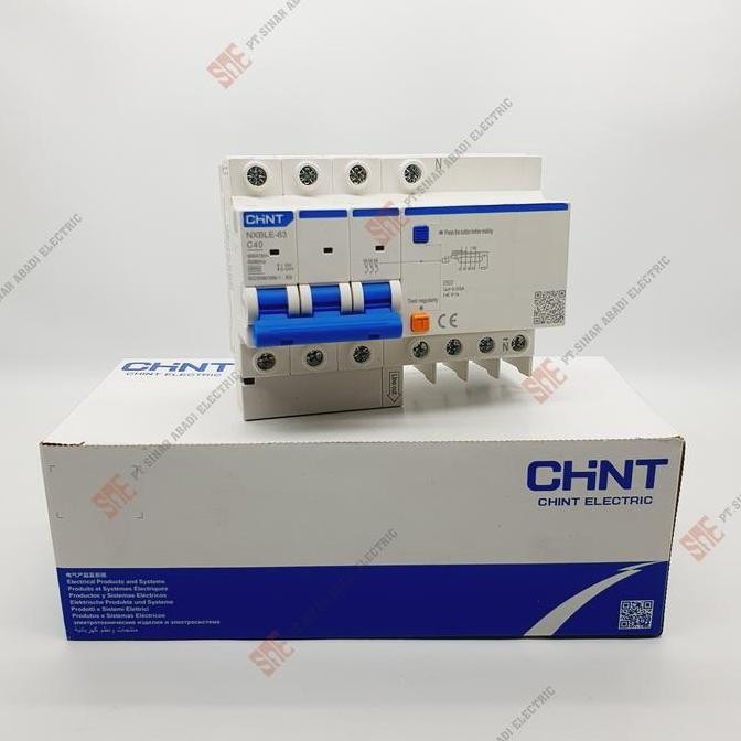 Jual Promo RCBO / ELCB CHINT 40A 63A 3P + N / 4 Pole NXBLE-63 COD ...