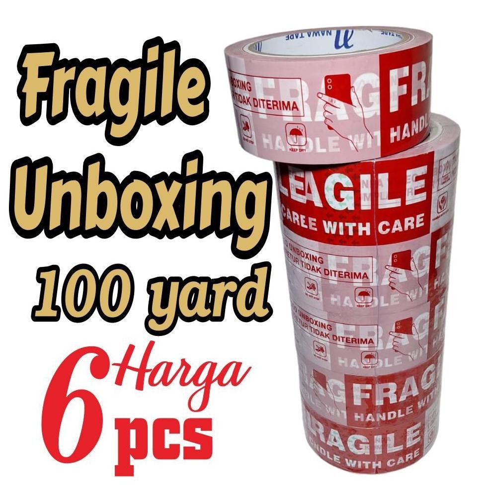 Jual LAKBAN FRAGILE VIDEO UNBOXING PANJANG 100 YARD 6 pcs | Shopee ...
