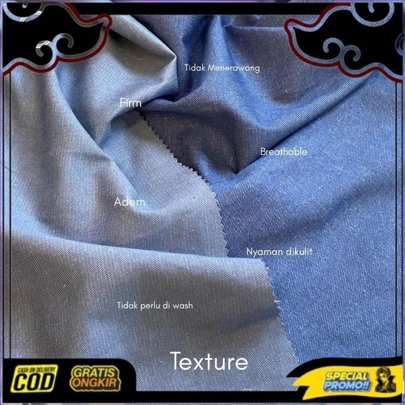 Jual Smile Today 1 Yard Bahan Kain Loewe Denim Series | Denim Premium ...
