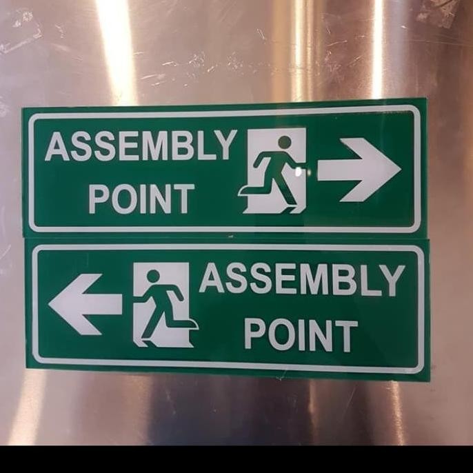 Jual Sign Akrilic K3 Rambu Safety Assembly Point Uk 10X30Cm | Shopee ...