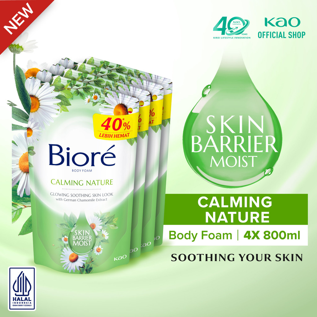 Jual Biore Body Foam Sabun Mandi Cair Calming Nature 800ml Pouch ...