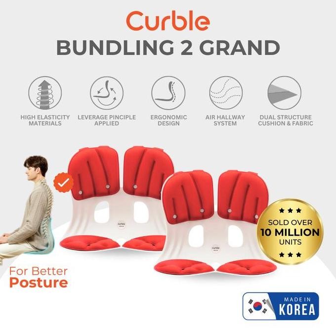 Jual Curble Posture Chair Grand - Bundling 2 (Black / Red / Grey ...