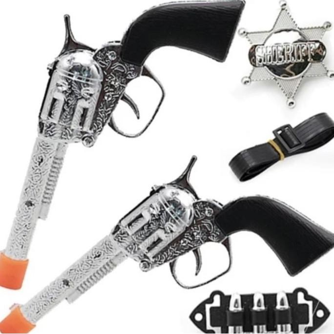 Jual Mainan Pistol Set Koboi | Cowboy Gun Set | Weapon Props Costume ...